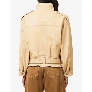 Isabel Marant Étoile Farza Funnel-neck Leather Jacket