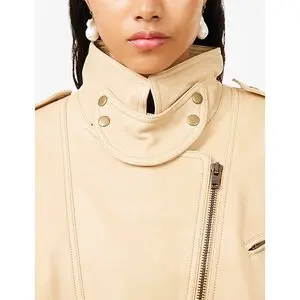 Isabel Marant Étoile Farza Funnel-neck Leather Jacket