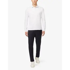 Boggi Milano Long-sleeve Supima-cotton Polo Shirt