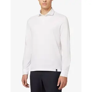 Boggi Milano Long-sleeve Supima-cotton Polo Shirt