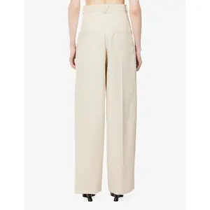 Bottega Veneta Pleated Wool-blend Pinstripe Trousers