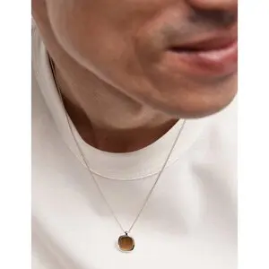Monica Vinader Delphi Gemstone Sterling And Tiger's Eye Necklace