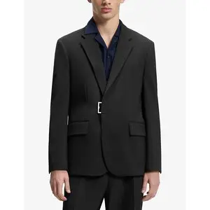 Hugo Slim-fit Metal-buckle Woven Blazer