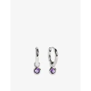 Monica Vinader February Birthstone Sterling- And Amethyst Huggie Earrings - Silver