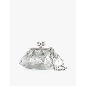 Max Mara Extra Small Pasticcino Metallic Leather Handbag - Silver