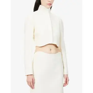 Alaïa Scallop-trim Cropped Wool Jacket