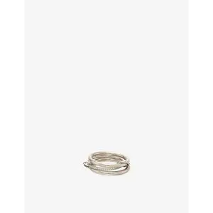 INDIGO LUNE Aeryn Platinum-plated Stainless-steel And Cubic-zirconia Ring - Silver
