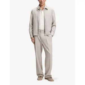 BOSS Collared Relaxed-fit Wool Jacket