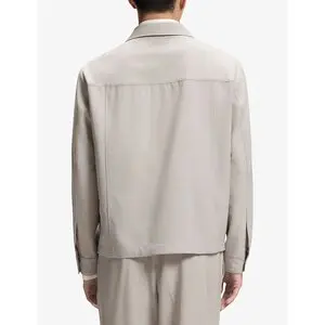 BOSS Collared Relaxed-fit Wool Jacket