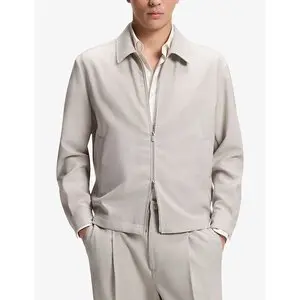 BOSS Collared Relaxed-fit Wool Jacket