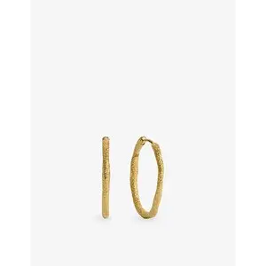 Monica Vinader Antica Textured Slim Medium 18ct Vermeil Hoops - Gold