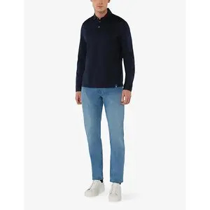 Boggi Milano Long-sleeve Supima-cotton Polo Shirt