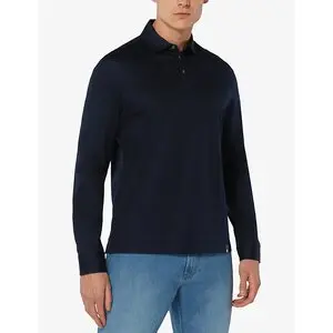 Boggi Milano Long-sleeve Supima-cotton Polo Shirt