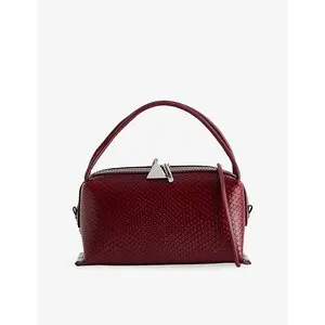VERAFIED Café Mini Python-print Leather Shoulder Bag