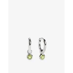 Monica Vinader August Birthstone Sterling- And Peridot Huggie Earrings - Silver