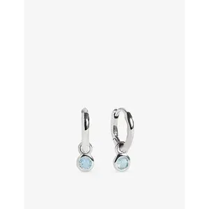 Monica Vinader March Birthstone Sterling- And Aquamarine Huggie Earrings - Silver
