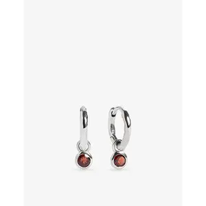 Monica Vinader Sterling And Garnet Huggie Earrings - Silver