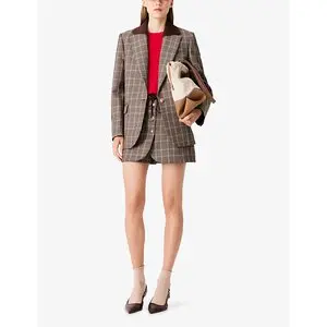 Maje Checked Single-breasted Wool-blend Jacket