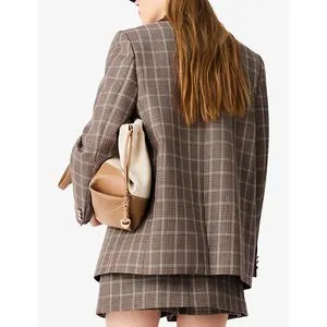 Maje Checked Single-breasted Wool-blend Jacket