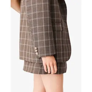 Maje Checked Single-breasted Wool-blend Jacket