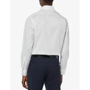 Boggi Milano Pinpoint Regular-fit Cotton Shirt - White