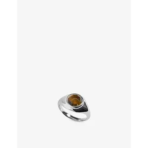 Monica Vinader Eclipse Gemstone Sterling And Tiger's Eye Signet Ring