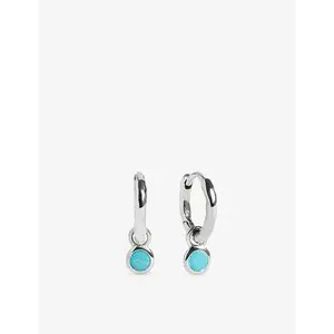 Monica Vinader December Birthstone Sterling- And Turquoise Huggie Earrings - Silver