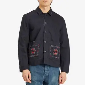 WAX LONDON Mews Embroidered Linen Jacket