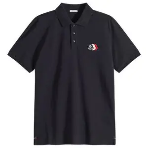 Moncler Cotton Pique Logo Polo - Navy