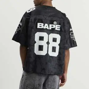 A BATHING APE Solid Camo Multi Logo Football Jersey