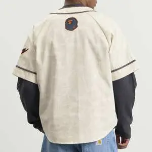 A BATHING APE Solid Camo Baseball Shirt