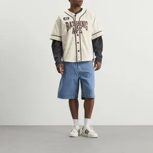 A BATHING APE Solid Camo Baseball Shirt