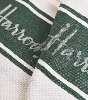 Harrods Set Of 2 Stripe Tea Towels