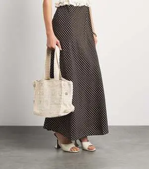 Sandro Crochet Logo Shoulder Bag