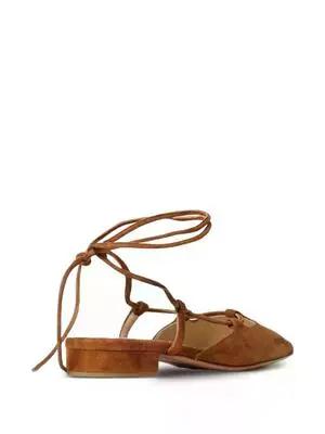 ANNA F. Suede Pointed-toe Ballet Flats