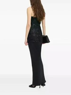 ROTATE BY BIRGER CHRISTENSEN Strapless Embroidered Floral Maxi Dress