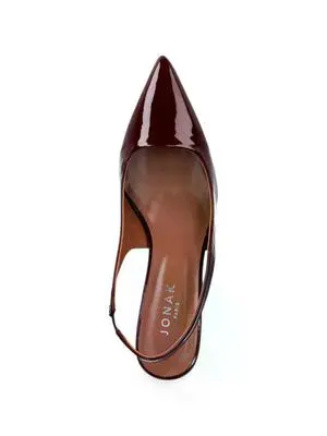 JONAK PARIS Diamantine Patent-finish Leather Slingback Pumps