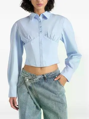 Manière De Voir Margot Corset Cotton Shirt - Blue