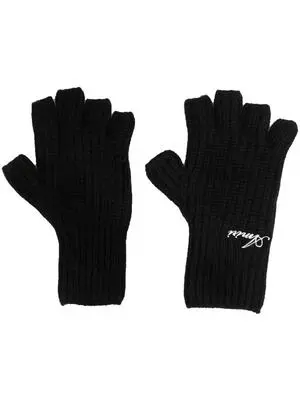 Amiri Logo-embroidered Cashmere Fingerless Gloves