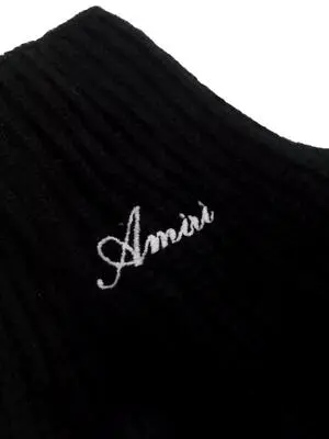 Amiri Logo-embroidered Cashmere Fingerless Gloves