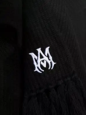 Amiri Logo-embroidered Fringed Cashmere Scarf