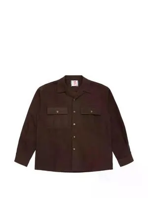 SON OF THE CHEESE Soft Flap-pocket Camp-collar Shirt - Brown