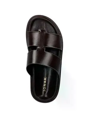 JONAK PARIS Westminster Contrast-stitch Leather Sandals