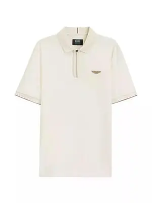 BOSS Zip-fastening Regular-fit Polo Shirt - Neutrals