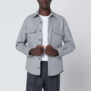XACUS Gray Overshirt Jacket In Wool Blend