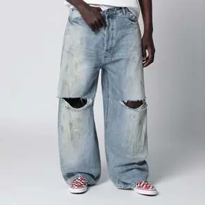 DAGGER Faded Ripped Johnny Jeans - Blue