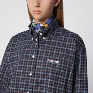Miu Miu Cocoa Tartan Shirt