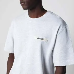 Jacquemus T-shirt With Grosgrain Logo - Grey