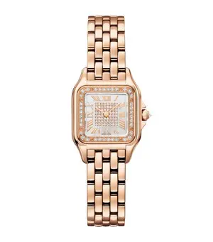 Cartier Small Rose Gold And Diamond Panthère De Watch - Silver