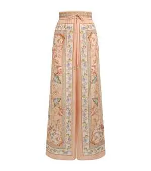 Zimmermann Silk Roselight Drawstring Trousers - Pink
